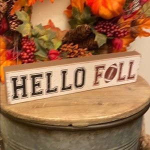 Accents | Last 1hello Fall Football Harvest Block Sign | Poshmark